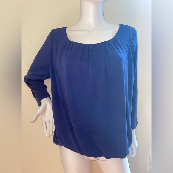 Nine West | Tops | Nine West Jeans Long Sleeve Blouse Navy Blue Large ...